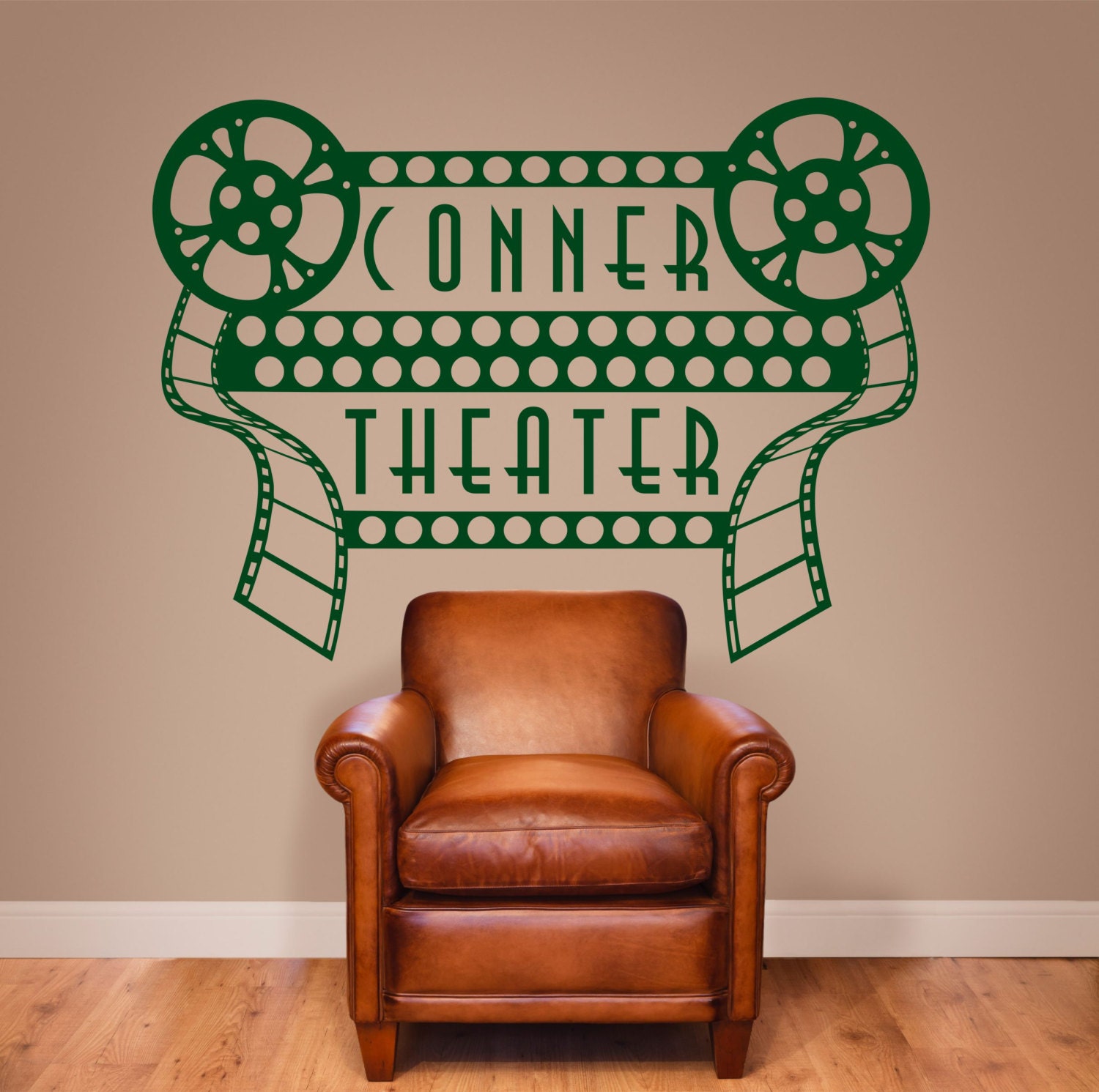 Personalized Home Theater Vinyl Wall Decal: Custom Movie Room Decor - Etsy