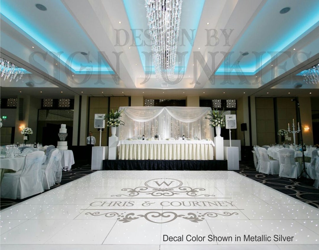 Custom Wedding Dance Floor Decal, Wedding Monogram, Pick Your Size and ...
