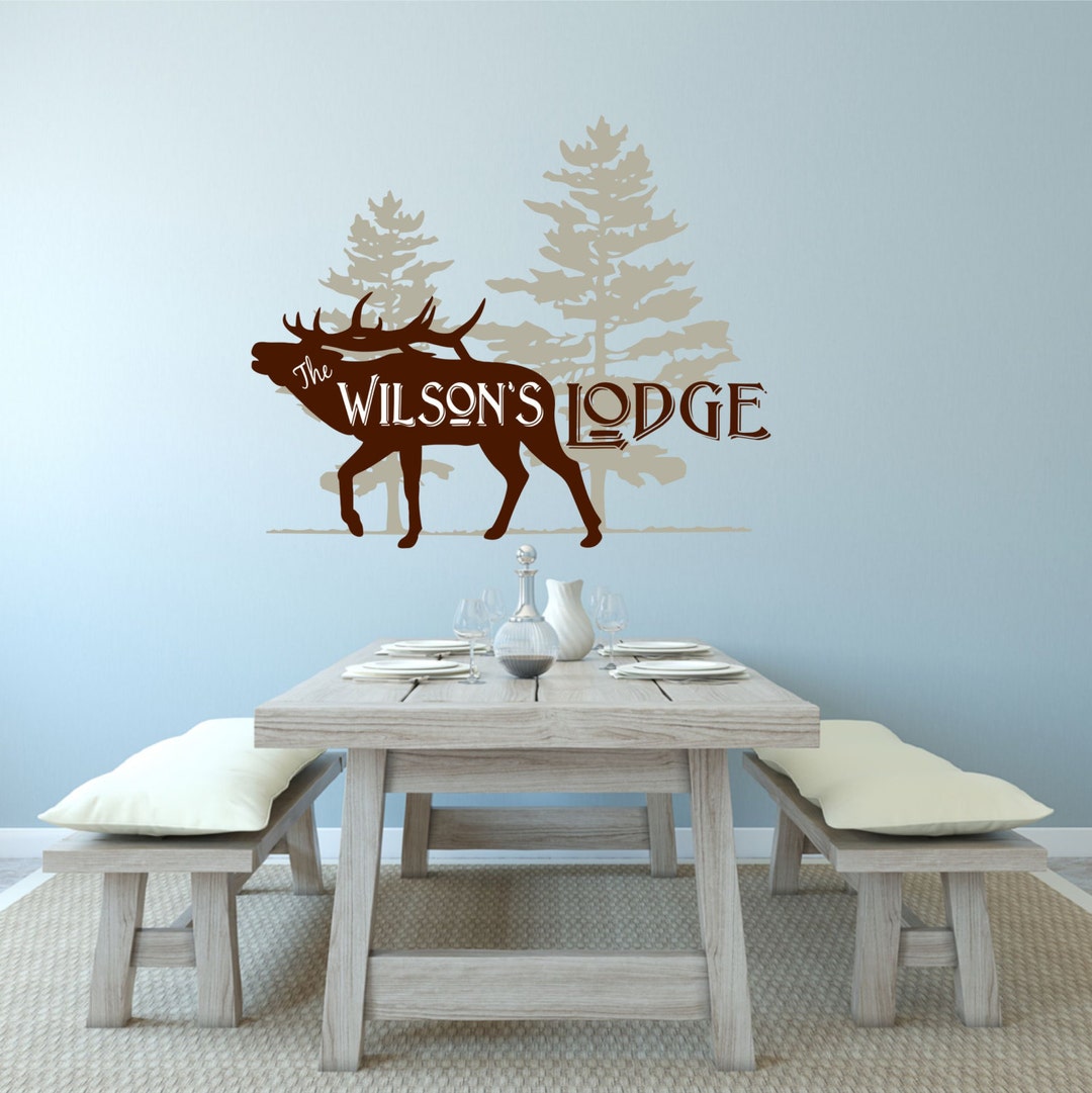 Cabin Wall Decal, Cabin Decor, Lodge Decor, Personalized Lodge Decal ...