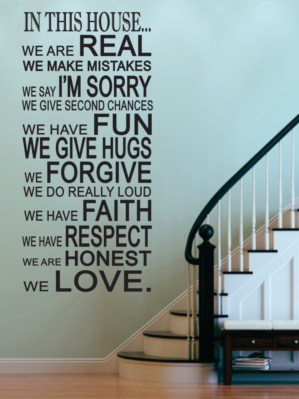 Vinyl Wall Sticker Decal in This House-house Rules - Etsy