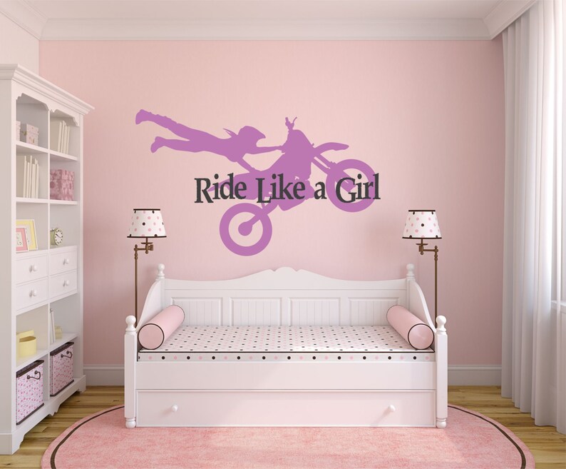 Girl Motocross Wall Decal Dirt Bike Wall Decal Motocross | Etsy