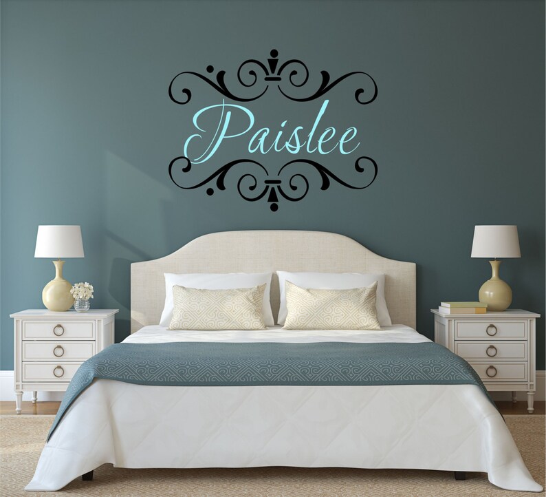 Girls Room Wall Decal Elegant Name Decal Shabby Chic Decor - Etsy