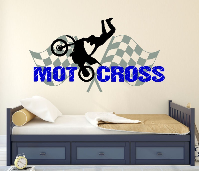 Motocross Wall Decal, Dirt Bike Decor, Motocross Decor, Dirt Bike Wall ...