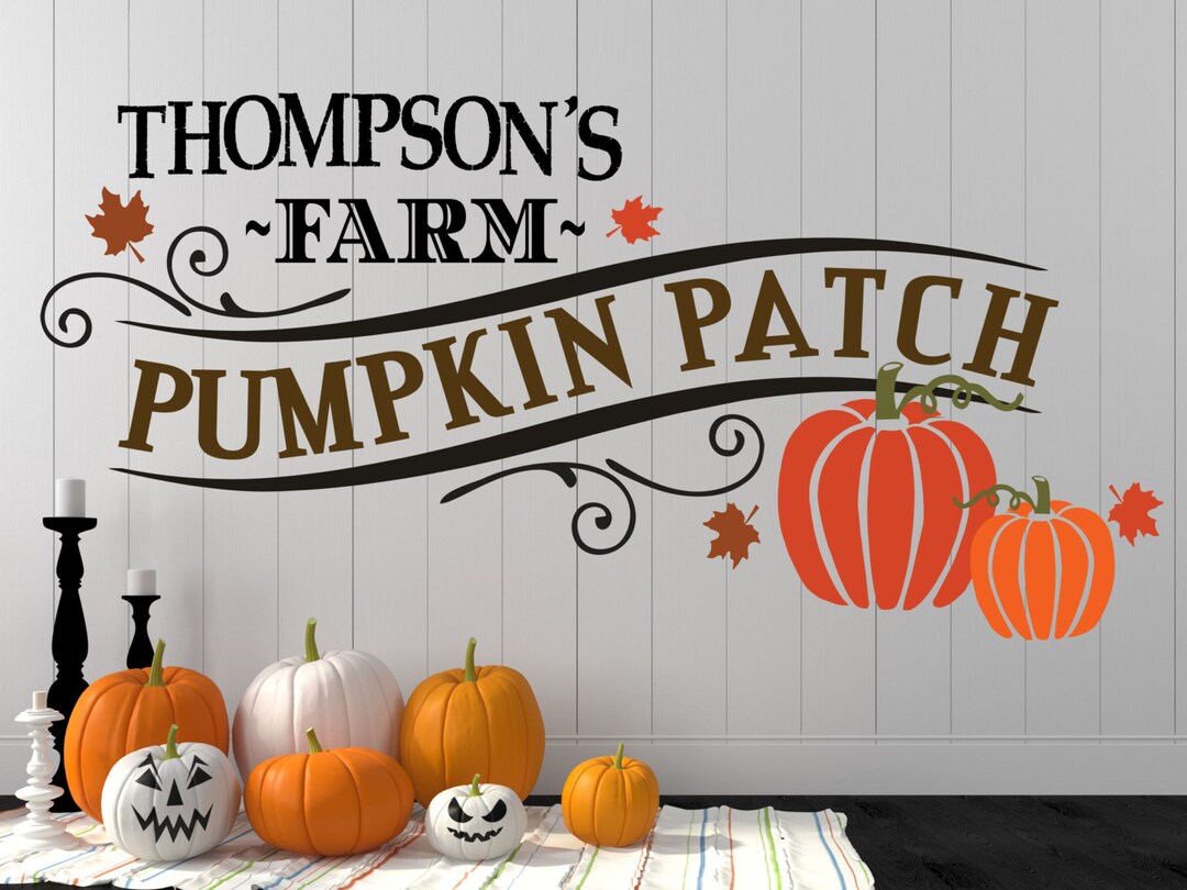 Personalized Family Farm Pumpkin Patch Wall Decal, Fall Decor - Etsy