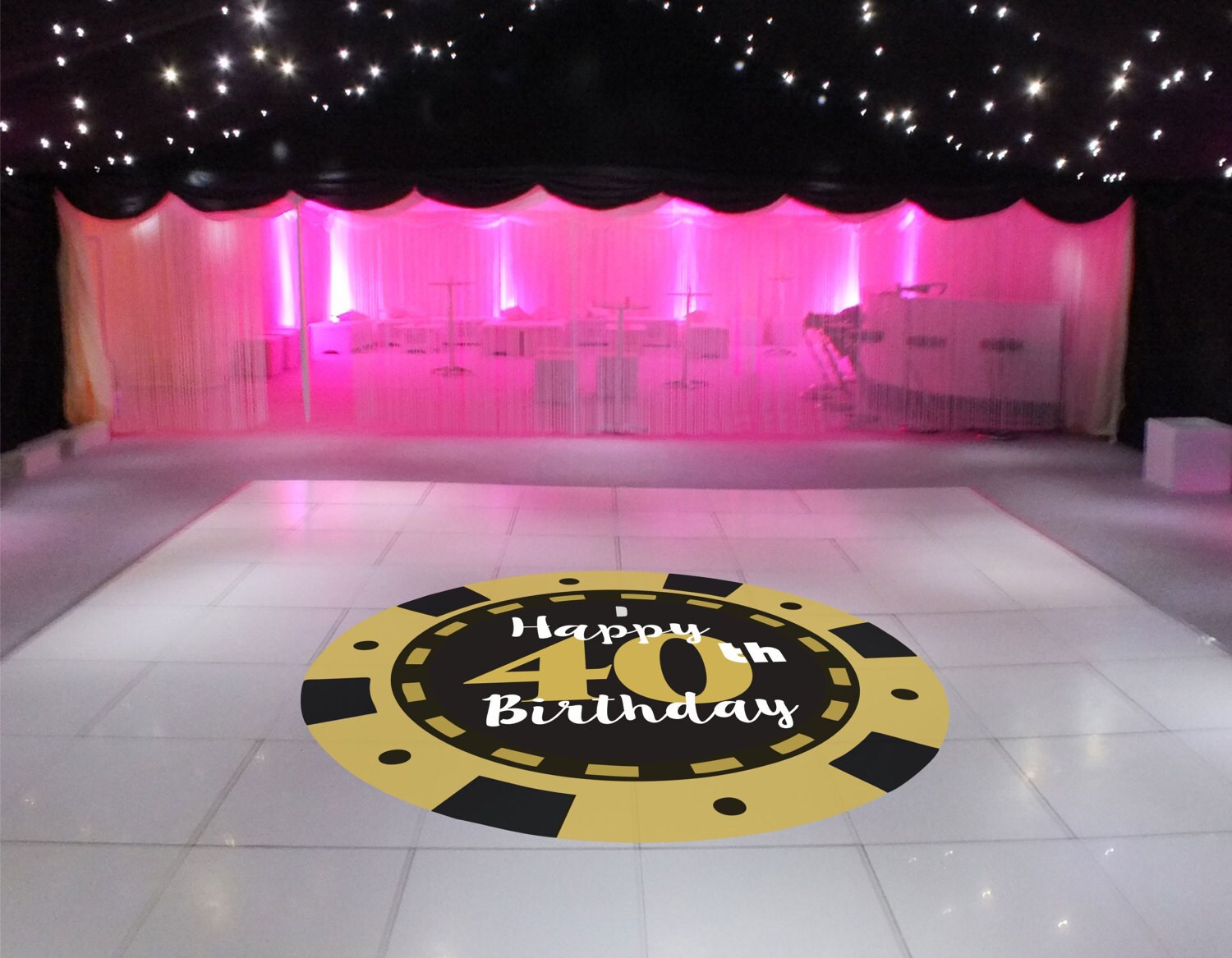 Happy 50th Birthday Dance Floor Decal, Choose 30th, 40th, 50th, 60th ...