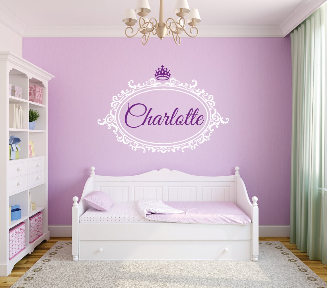 Princess Name Decal Elegant Personalized Frame Baby Nursery - Etsy