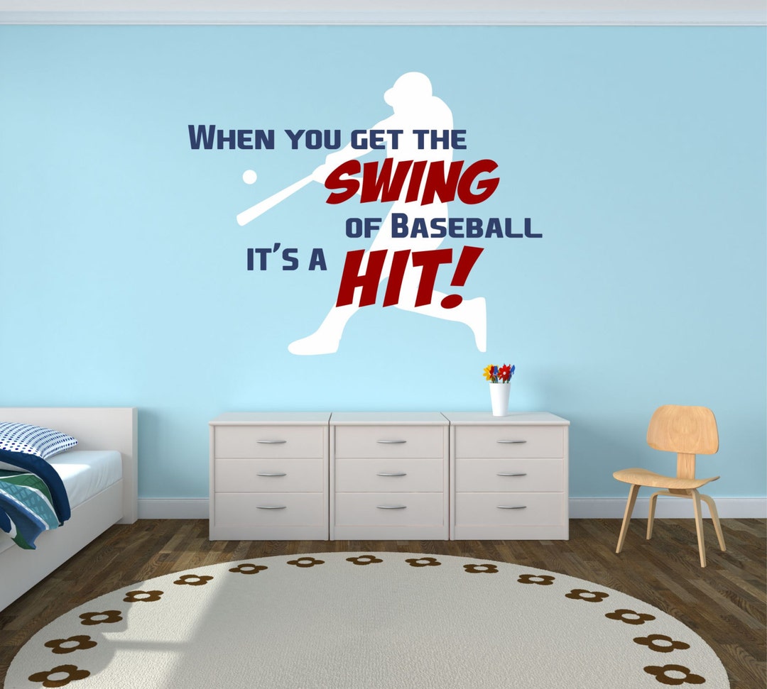 Baseball Wall Decal, Baseball Decor, Baseball Wall Decal, Baseball ...
