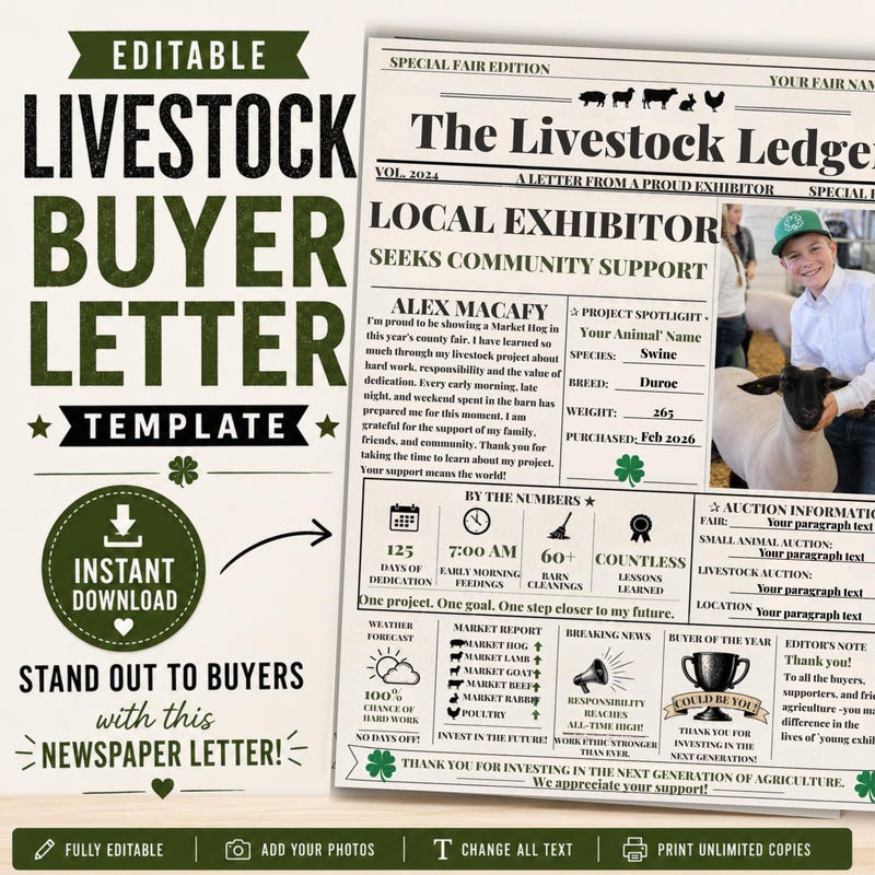 4h Buyer Letter Template - Etsy