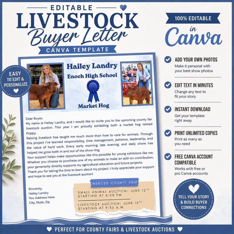 4h Buyer Letter Template - Etsy