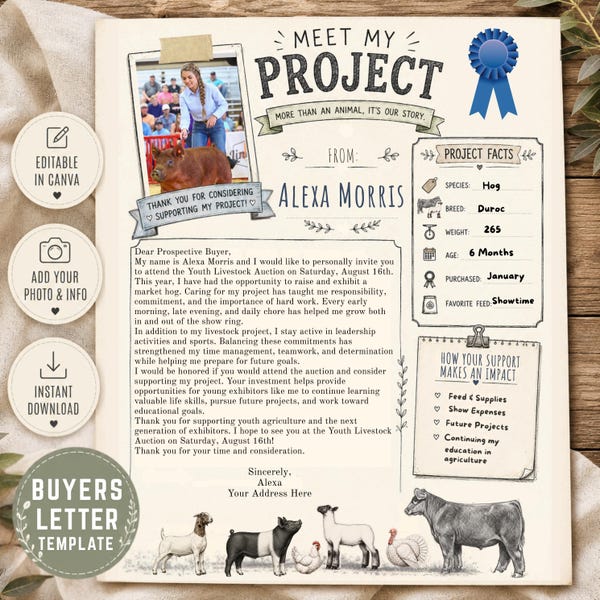 4h Buyer Letter Template - Etsy