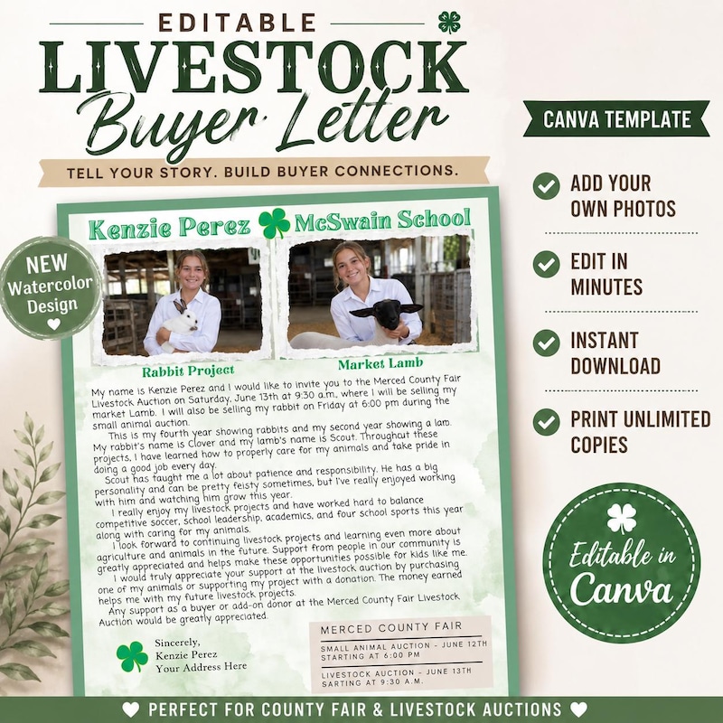 4h Buyer Letter Template - Etsy