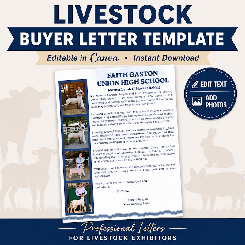 4h Buyer Letter Template - Etsy