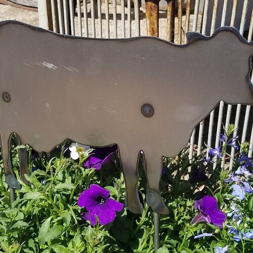 COW Metal Garden Stake - Etsy