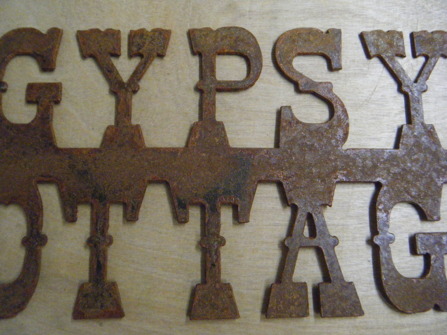 Rusted Metal Gypsy Cottage Sign - Etsy