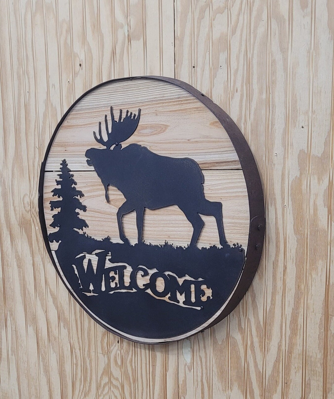 Moose Wall Art/metal/wood/mixed Media/cabin Decor/home/decor/vintage ...