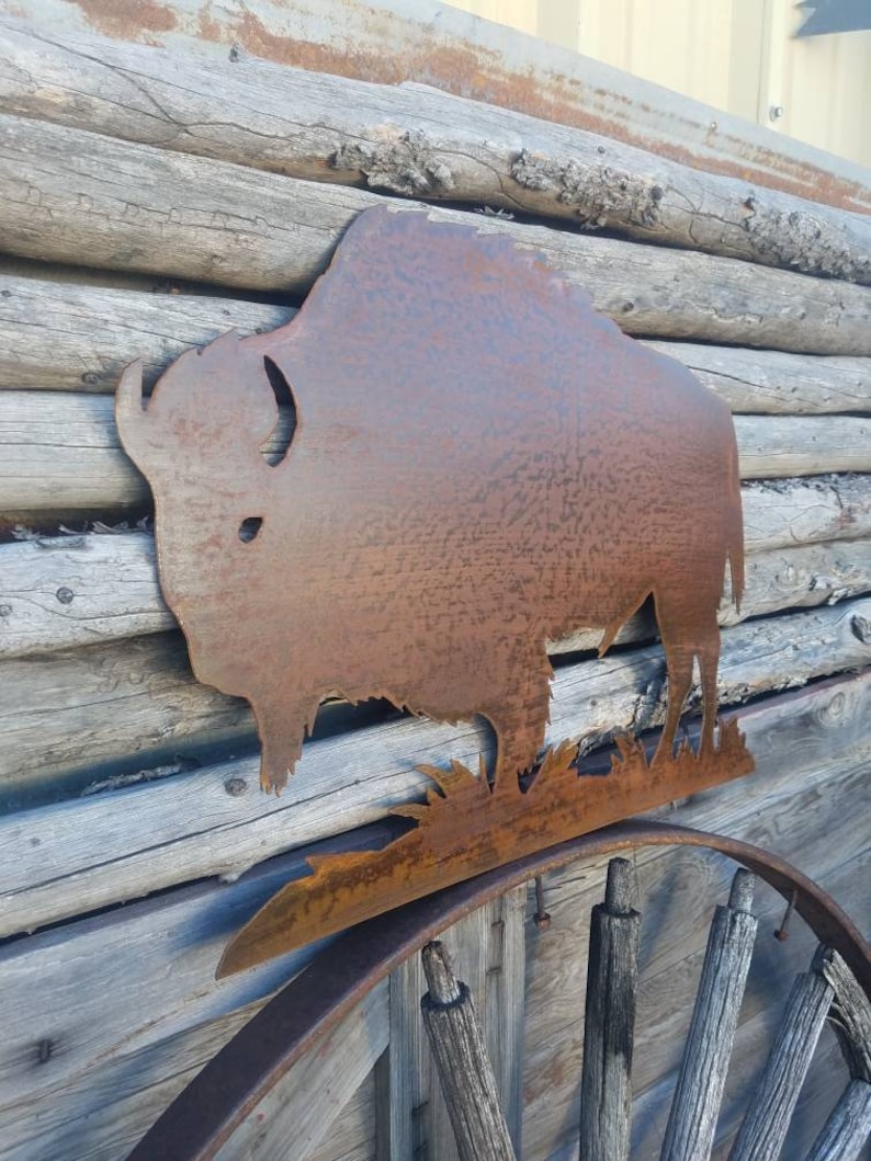 Large Buffalo Metal Sign/rustic/home /cabin/ Lodge/ - Etsy