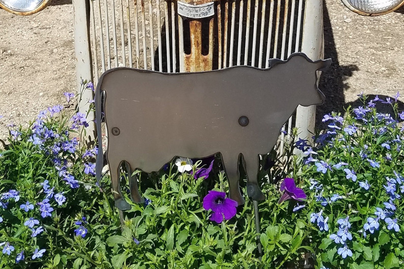 COW Metal Garden Stake - Etsy