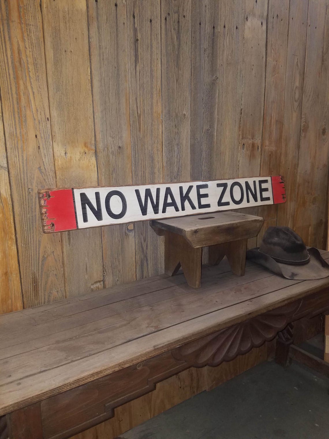 No Wake Zone Wood Sign: Rustic Lake House Decor - Etsy