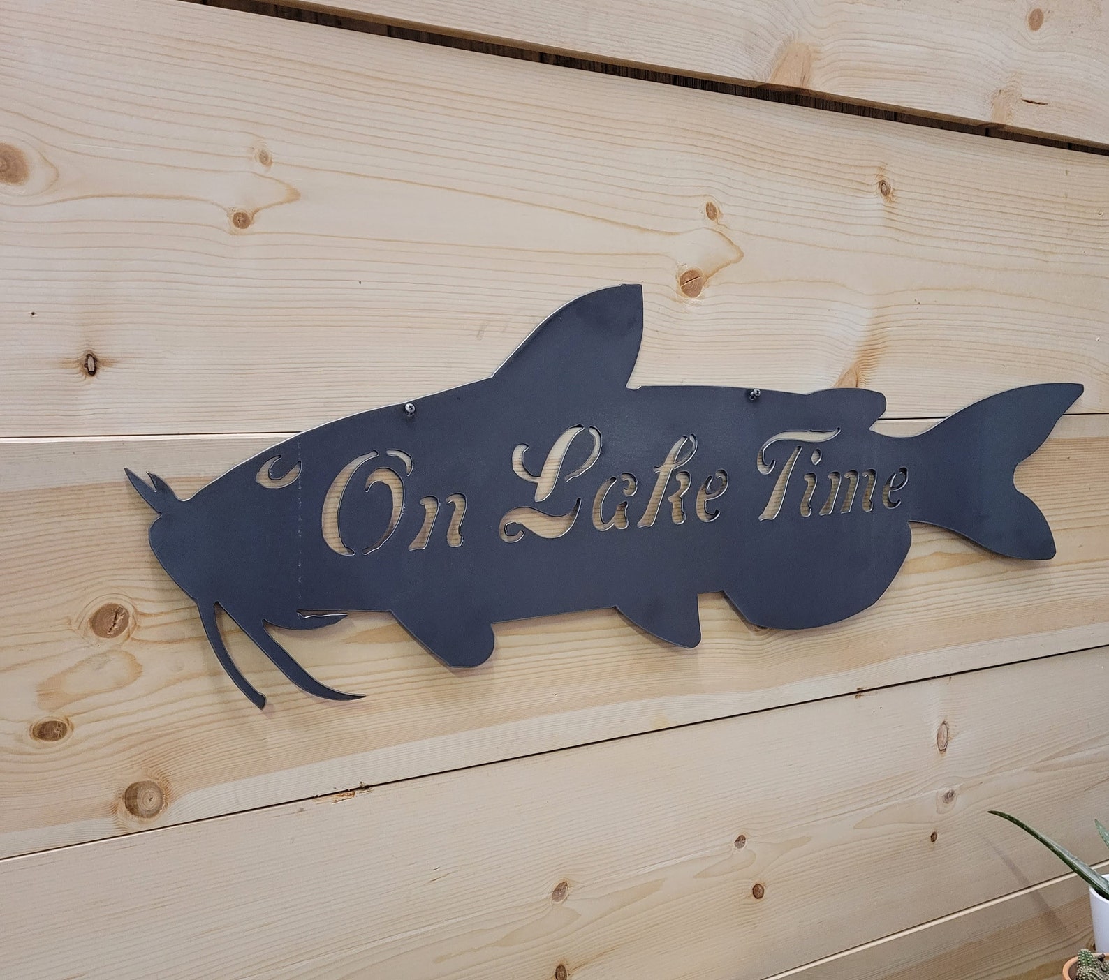 ON LAKE TIME Catfish/ Metal Sign/fishing/ Cabin/ - Etsy