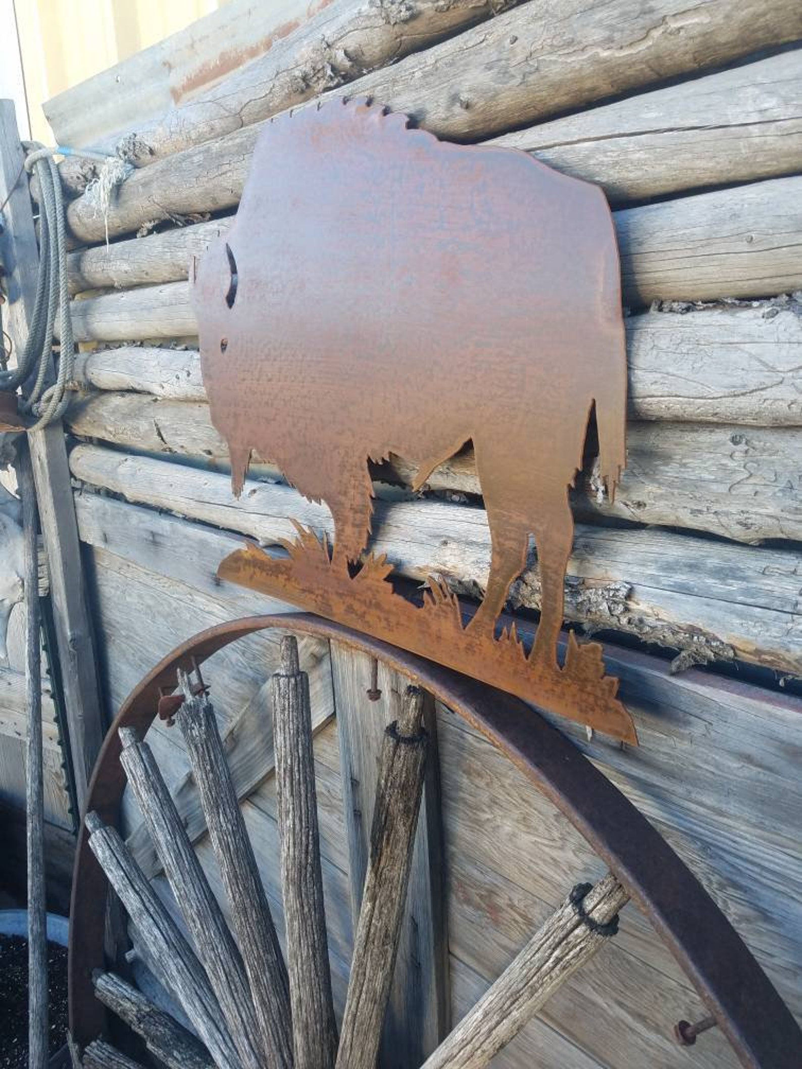 Large Buffalo Metal Sign/rustic/home /cabin/ Lodge/ - Etsy