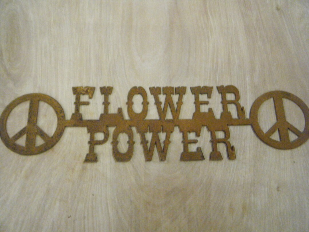 Flower Power With Peace Signs Rustic Metal - Etsy