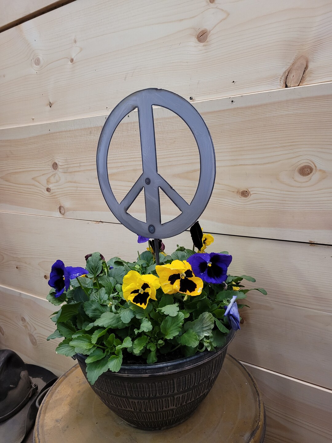Peace Sign Garden Stake/metal Yard Décor/flower Garden/garden Marker - Etsy