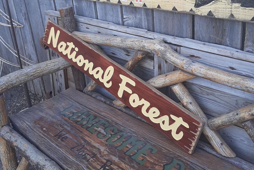 Distressed National Forest Wood Sign: Cabin Decor - Etsy