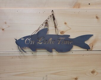 RIVER RAT Catfish/ Metal Sign/fishing/ Cabin/ | Etsy