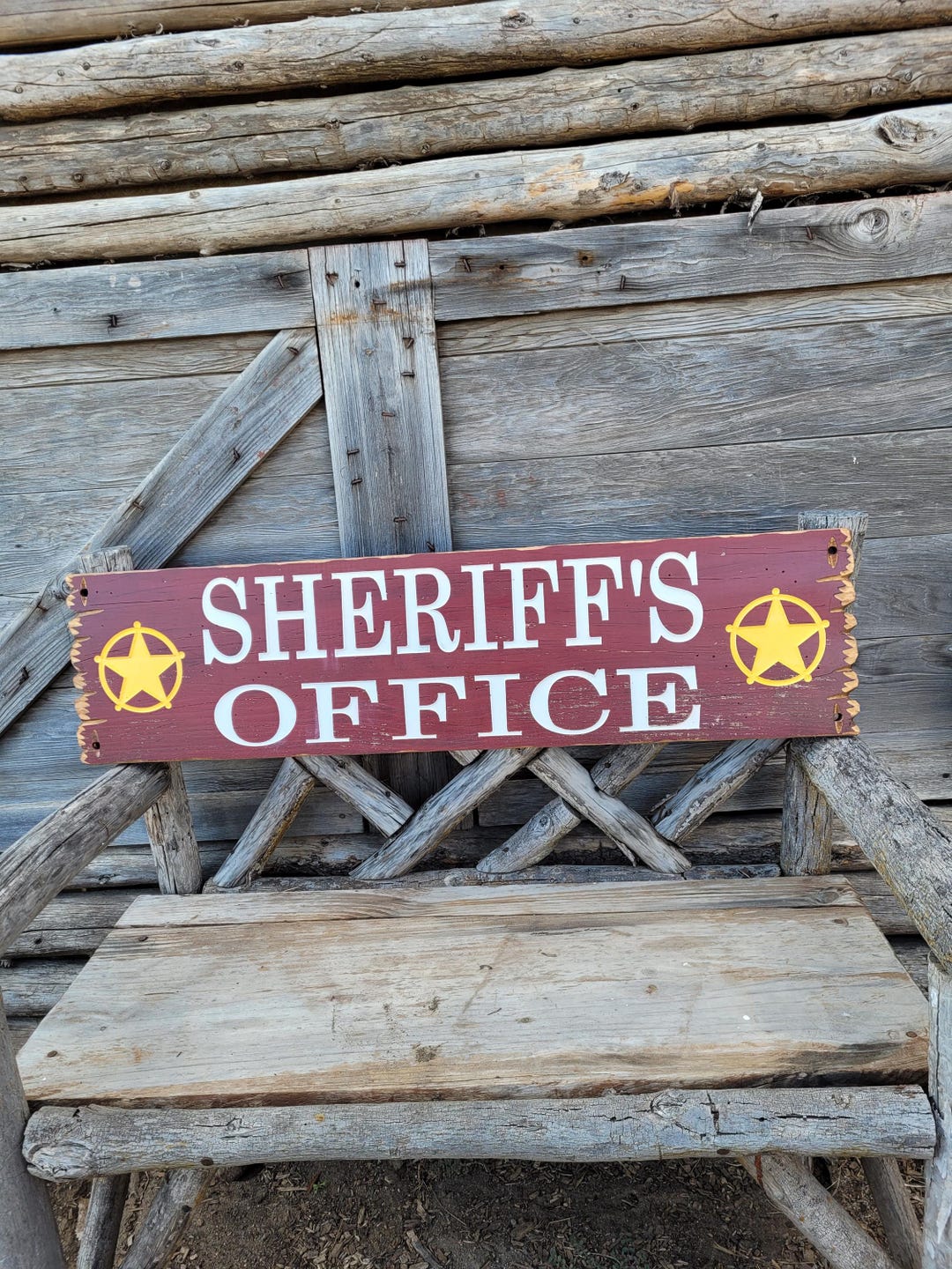 Sheriff's Office Rustic Carved Wood Sign, Western Décor, Bunk House ...