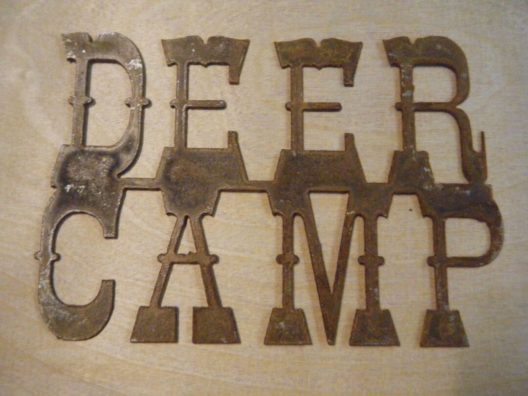 Rusted Metal Deer Camp Sign - Etsy