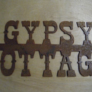 Rusted Metal Gypsy Cottage Sign - Etsy