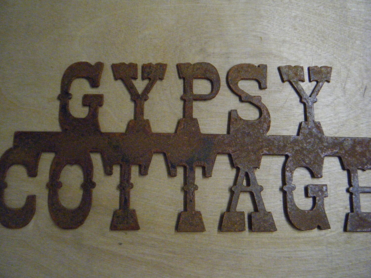 Rusted Metal Gypsy Cottage Sign - Etsy