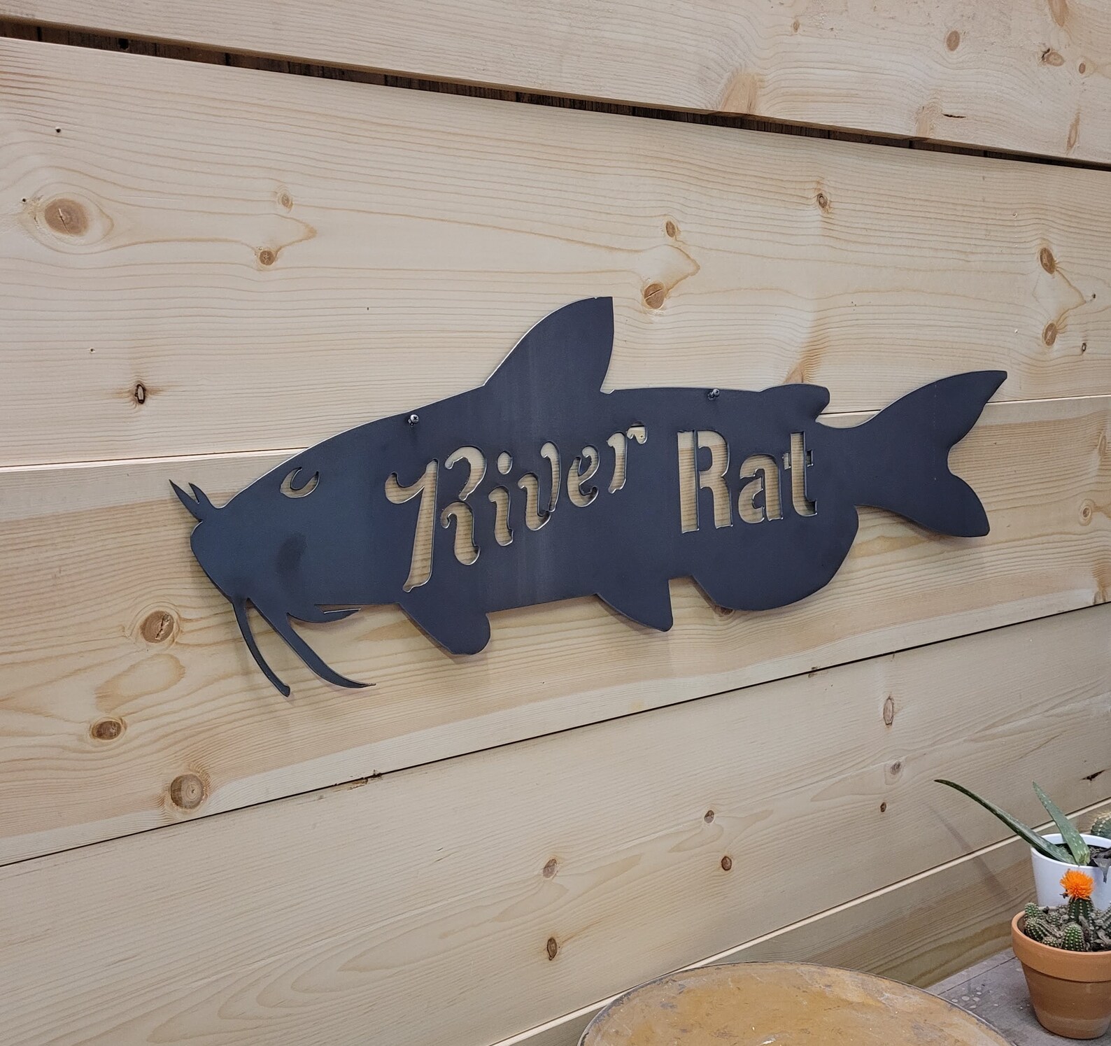 RIVER RAT Catfish/ Metal Sign/fishing/ Cabin/ Dock/river/camping - Etsy