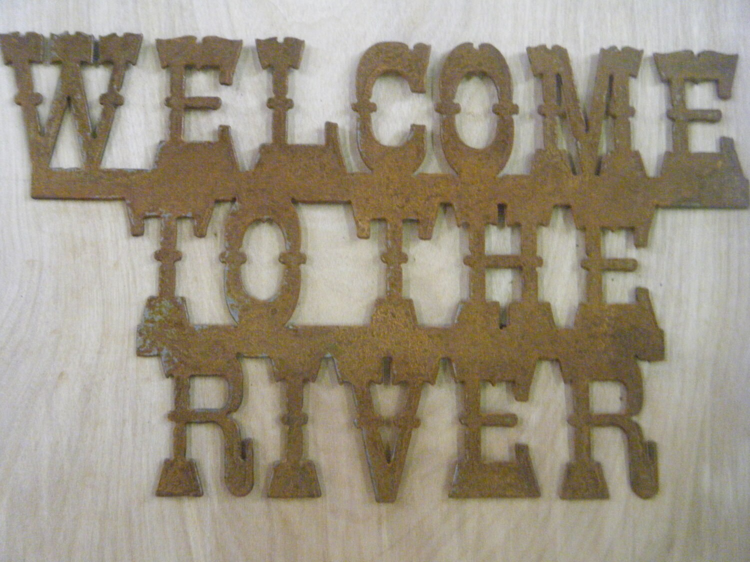 Rusted Welcome to the River Metal Sign/Fishing/River | Etsy