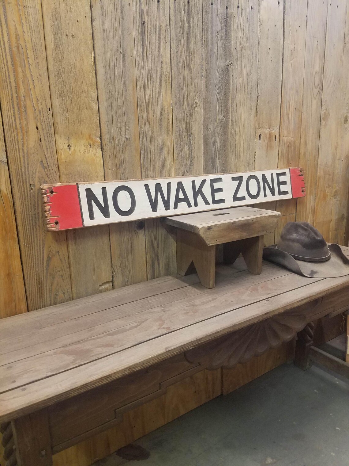 No Wake Zone Wood Sign: Rustic Lake House Decor - Etsy