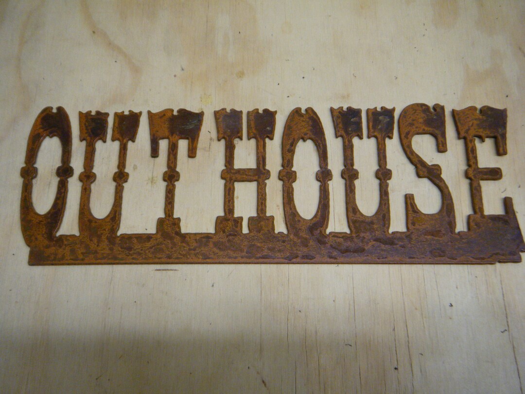 Rustic Metal Outhouse Sign/bathroom - Etsy