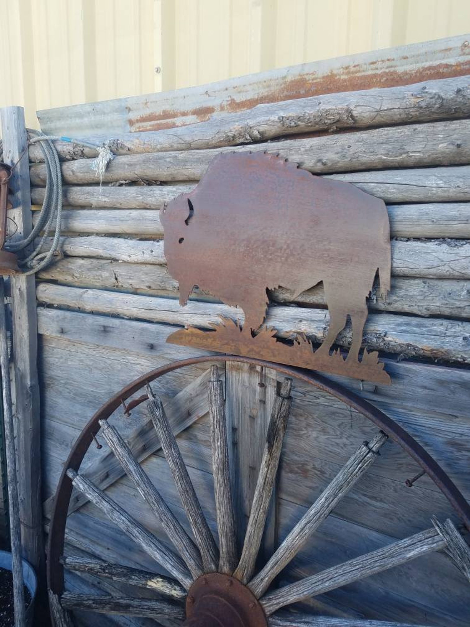Large Buffalo Metal Sign/rustic/home /cabin/ Lodge/ - Etsy