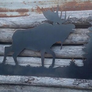 Metal MOOSE Art Scene-- Large/ Cabin, Home Deco - Etsy