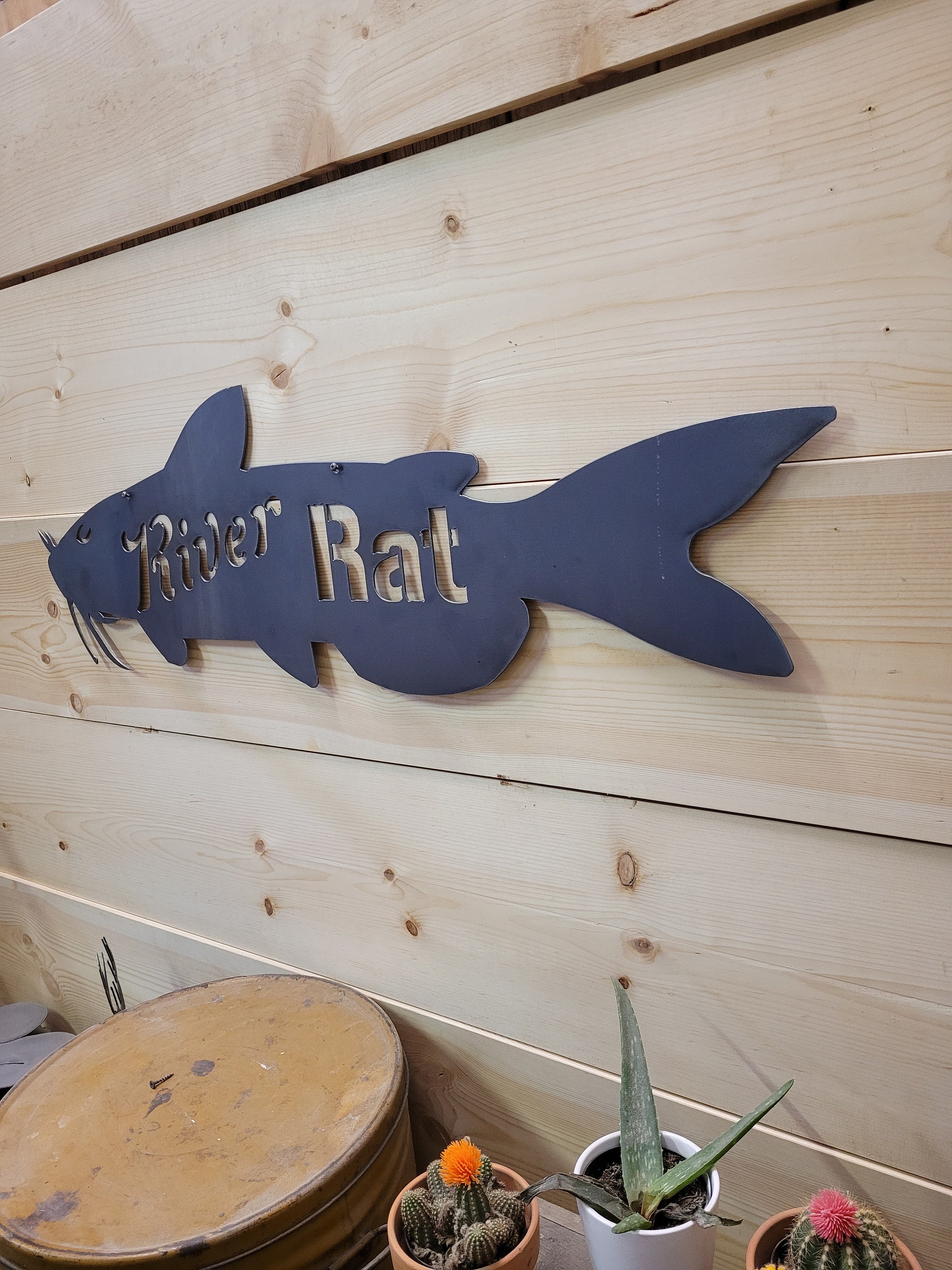 RIVER RAT Catfish/ Metal Sign/fishing/ Cabin/ Dock/river/camping - Etsy