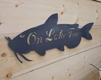 RIVER RAT Catfish/ Metal Sign/fishing/ Cabin/ | Etsy