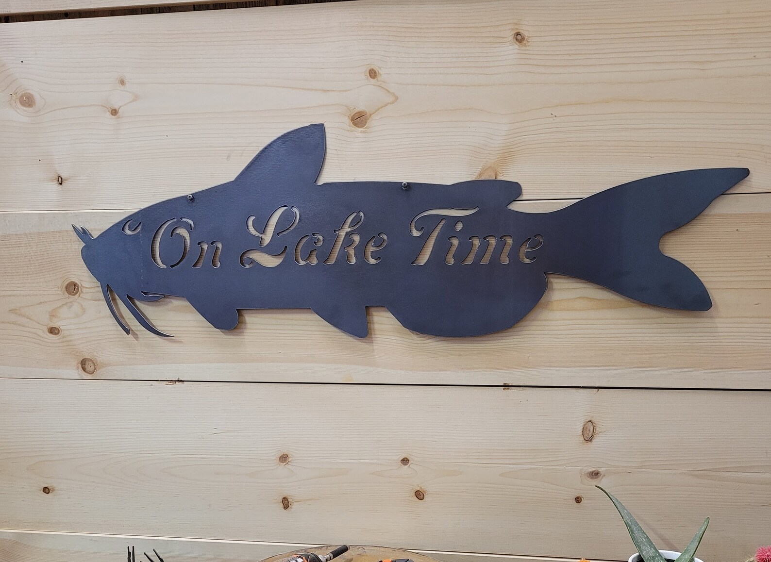ON LAKE TIME Catfish/ Metal Sign/fishing/ Cabin/ - Etsy