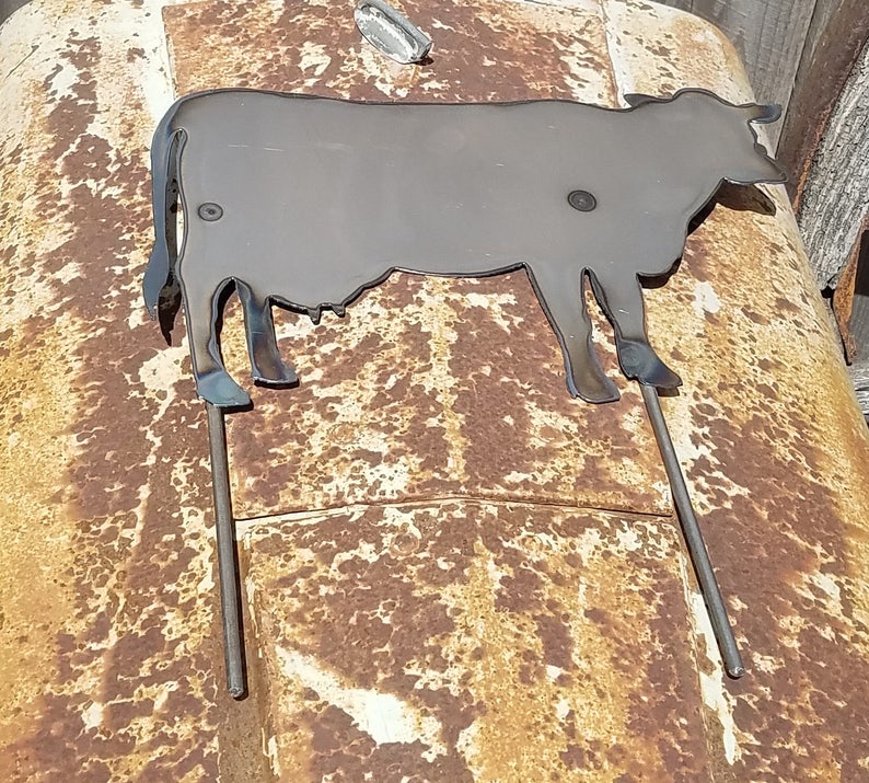 COW Metal Garden Stake - Etsy