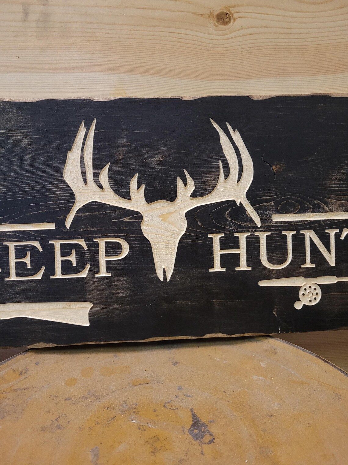 Hunting/fishing Sign/eat Sleep Fish Hunt Rustic Wood Sign/cabin Decor ...