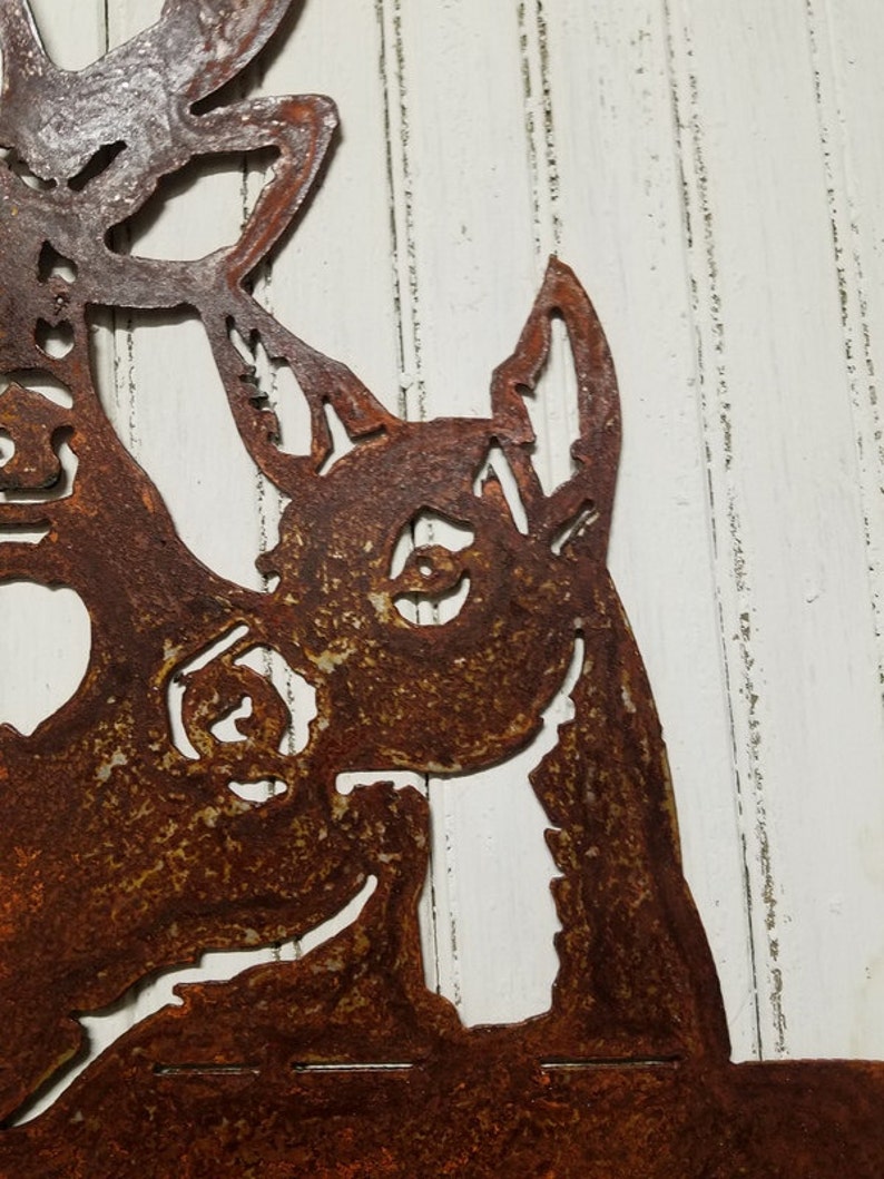 Welcome Buck and Doe Metal Wall Hanging Metal | Etsy