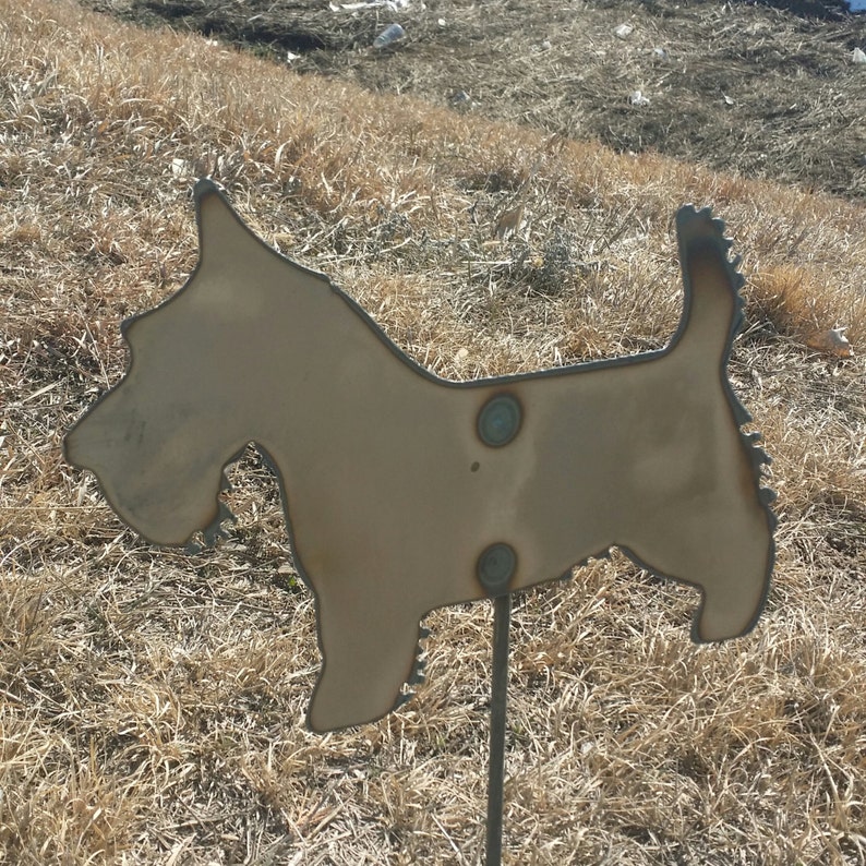 Scotty Dog Metal Garden Stake - Etsy