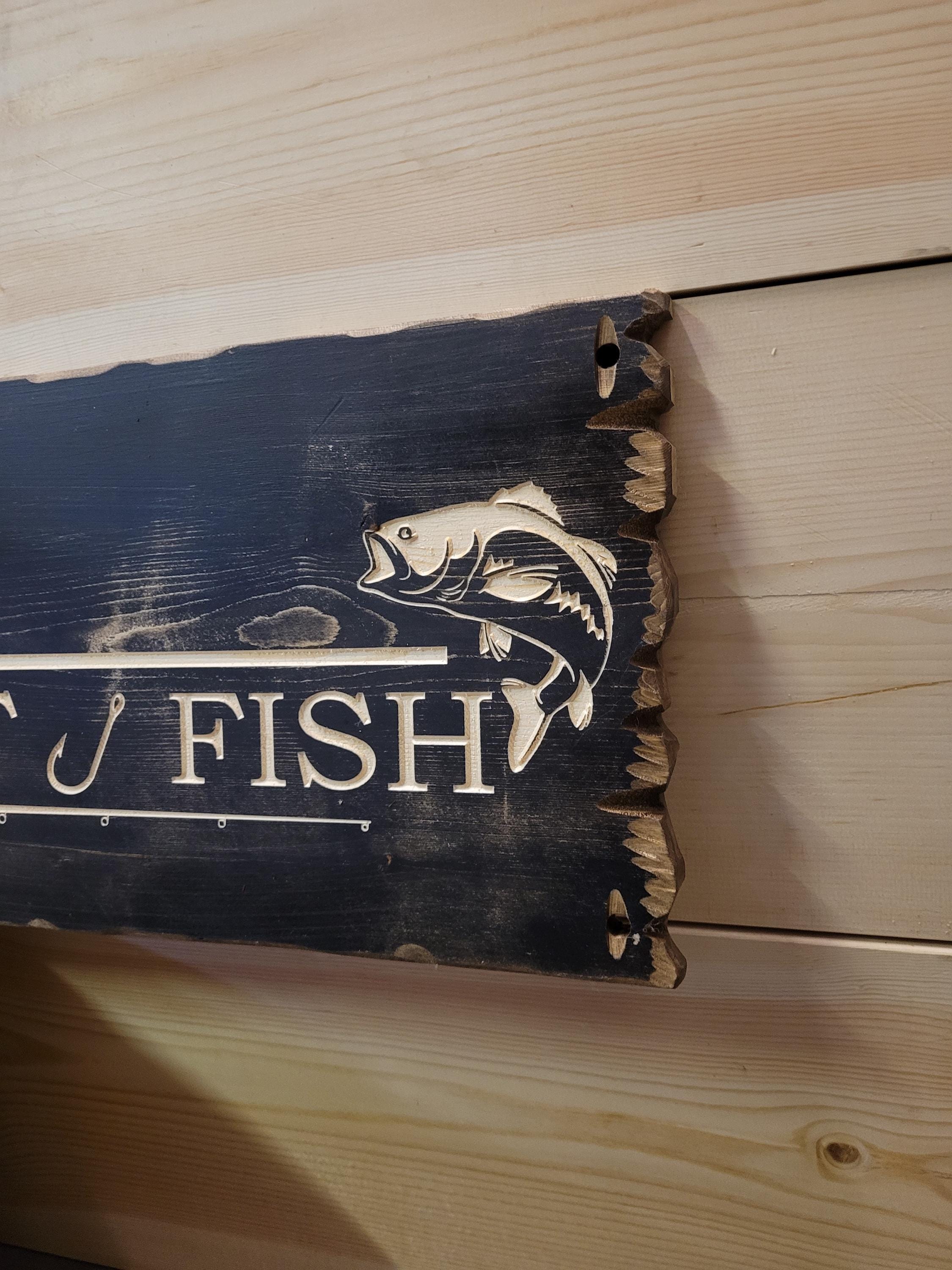 Hunting/fishing Sign/eat Sleep Fish Hunt Rustic Wood Sign/cabin Decor ...