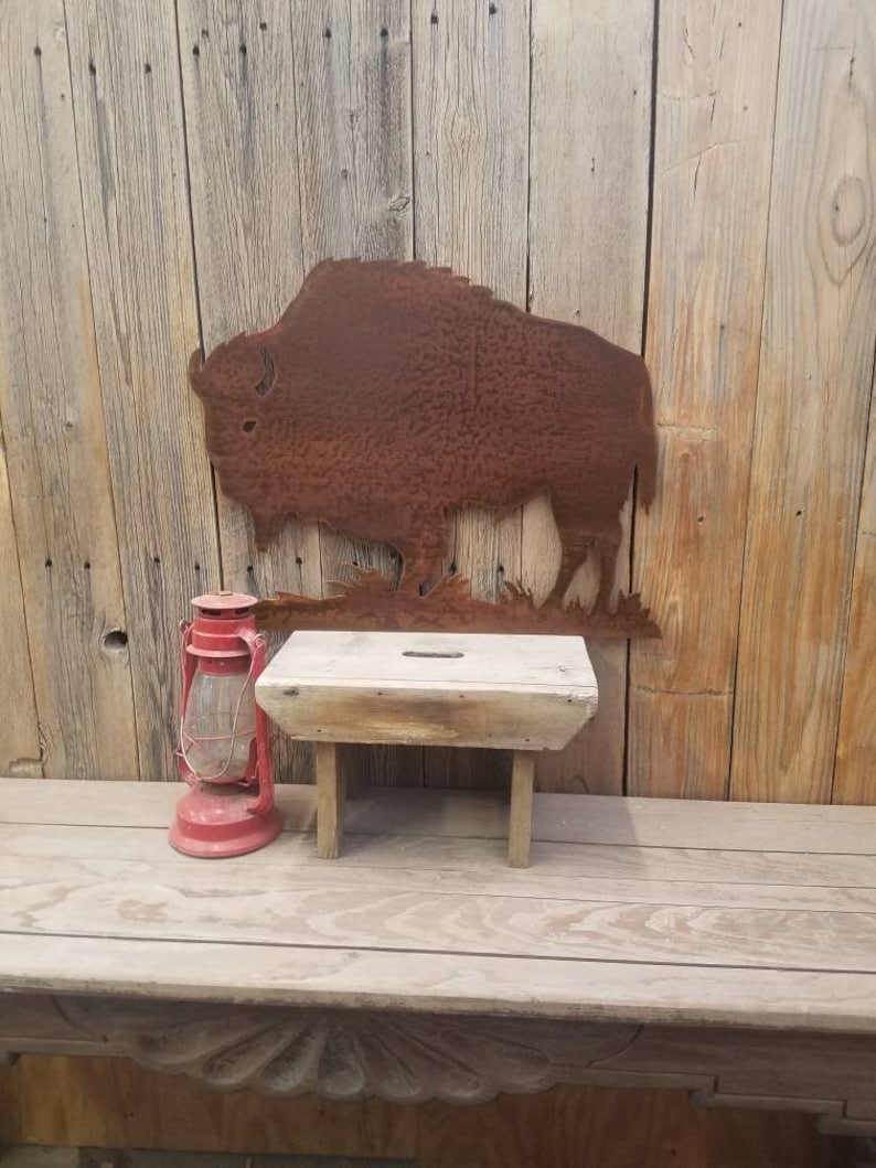 Large Buffalo Metal Sign/rustic/home /cabin/ Lodge/ - Etsy