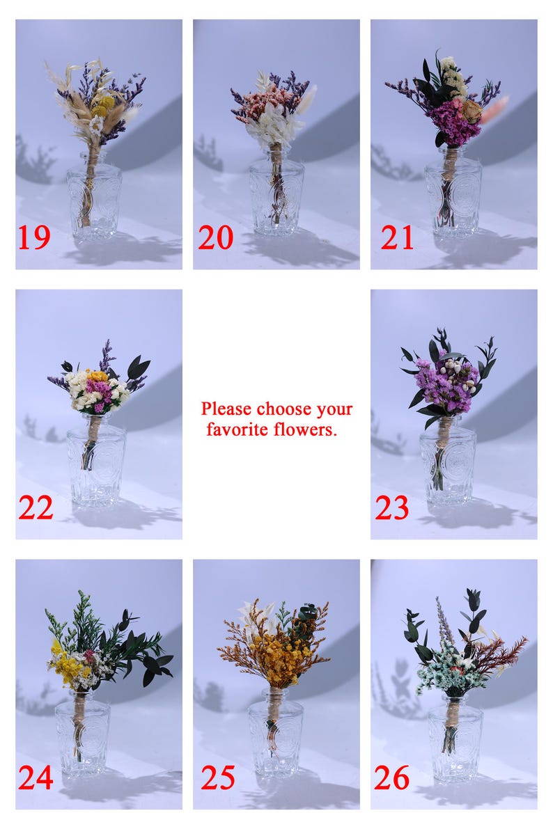 Mini Dried Flower Bouquet, Rustic Boho Posy, Bridesmaid Proposal Gift ...