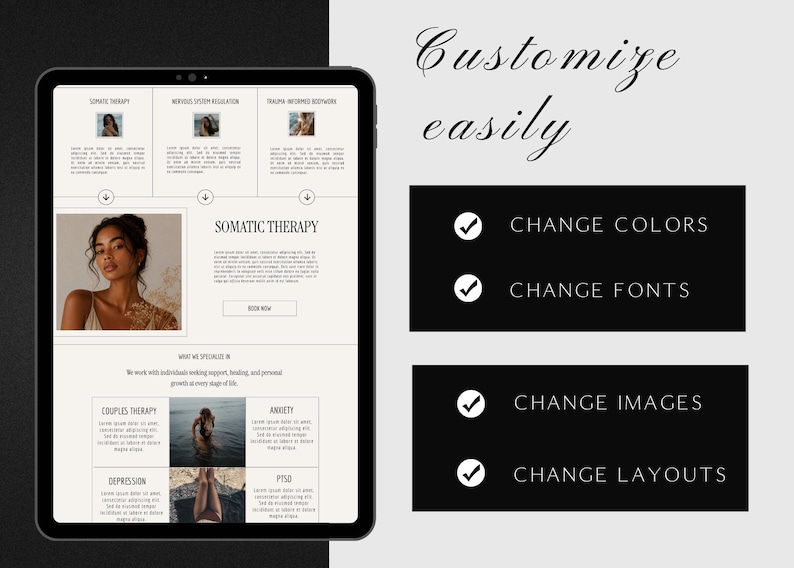 Showit Website Template for Therapists & Coaches | Luxury Wellness ...