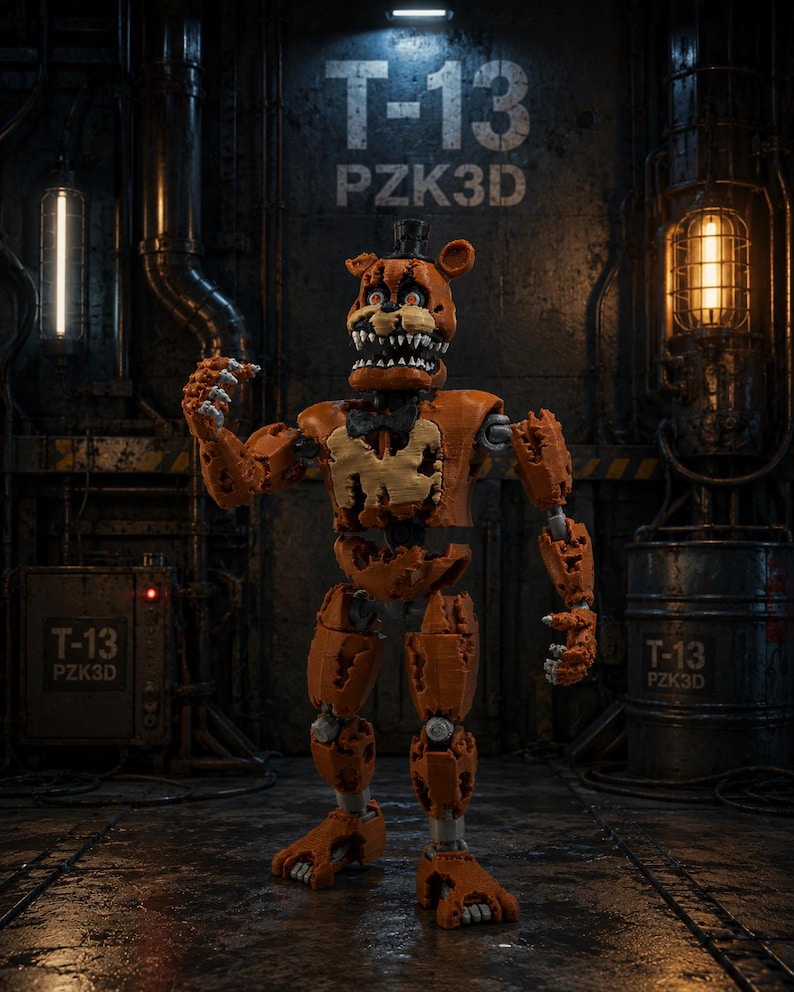 3D Printed Nightmare Freddy's T-13 Articulated Horror Animatronic ...